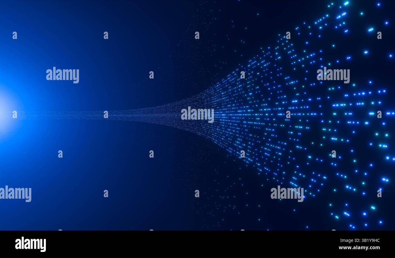 Abstract virtual realtiy, digital bits and bytes, infinity space, big ...