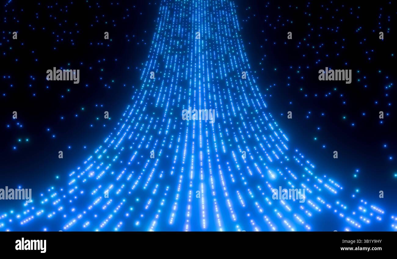 Futuristic, abstract digital data path, bits and bytes, infinity space ...