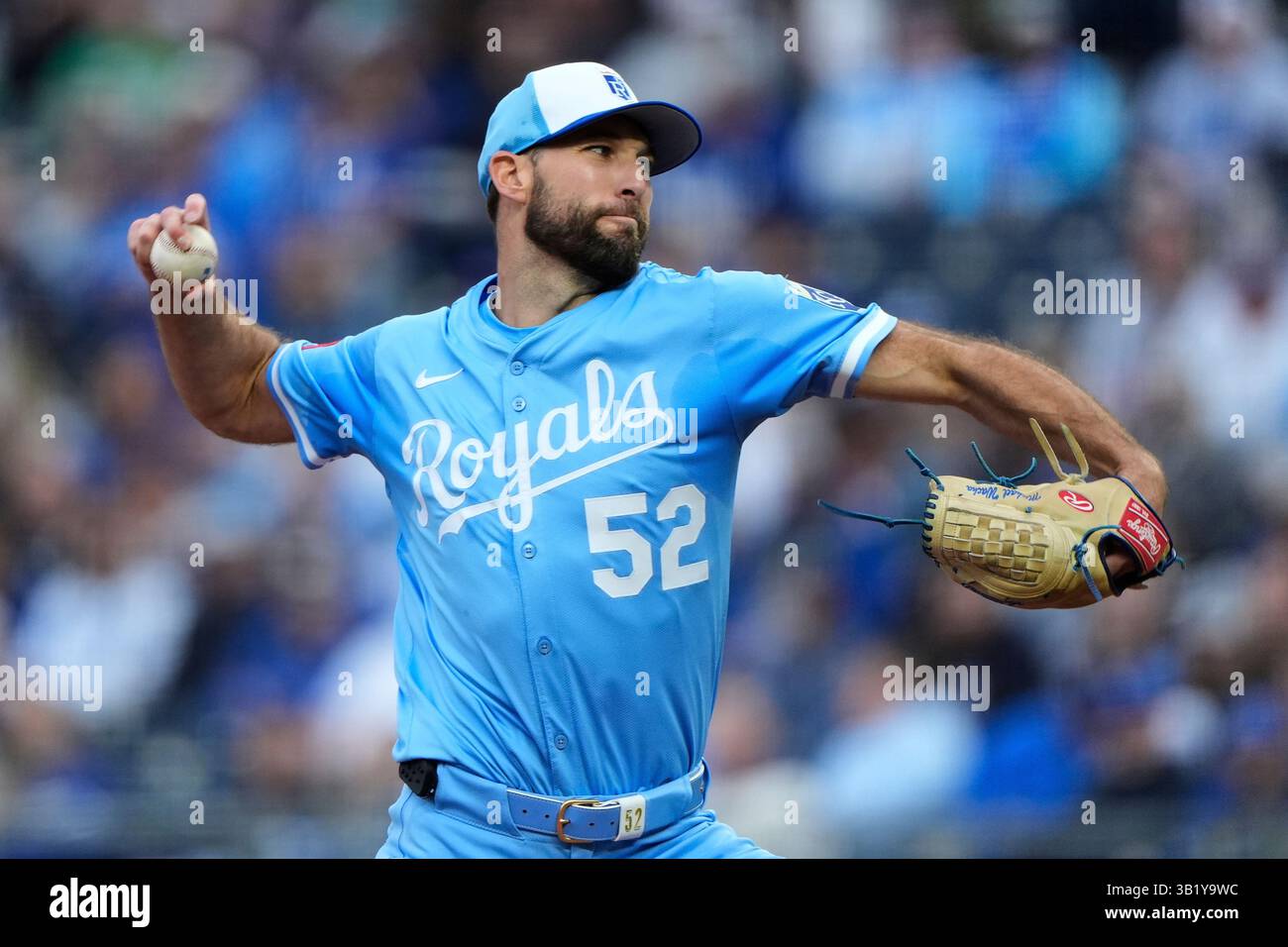 Kansas City Royals starting pitcher Michael Wacha throws during the ...