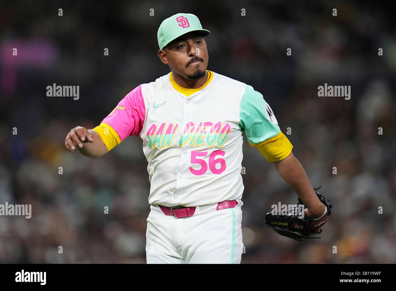 San Diego Padres relief pitcher Jeremiah Estrada pitching during the ...