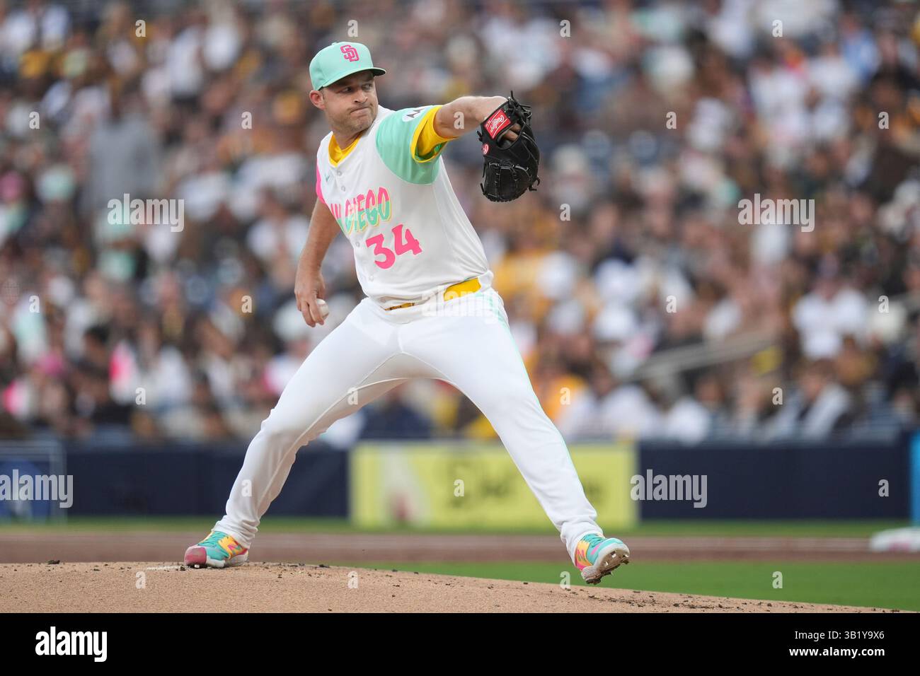 San Diego Padres starting pitcher Michael King works against a Tampa ...