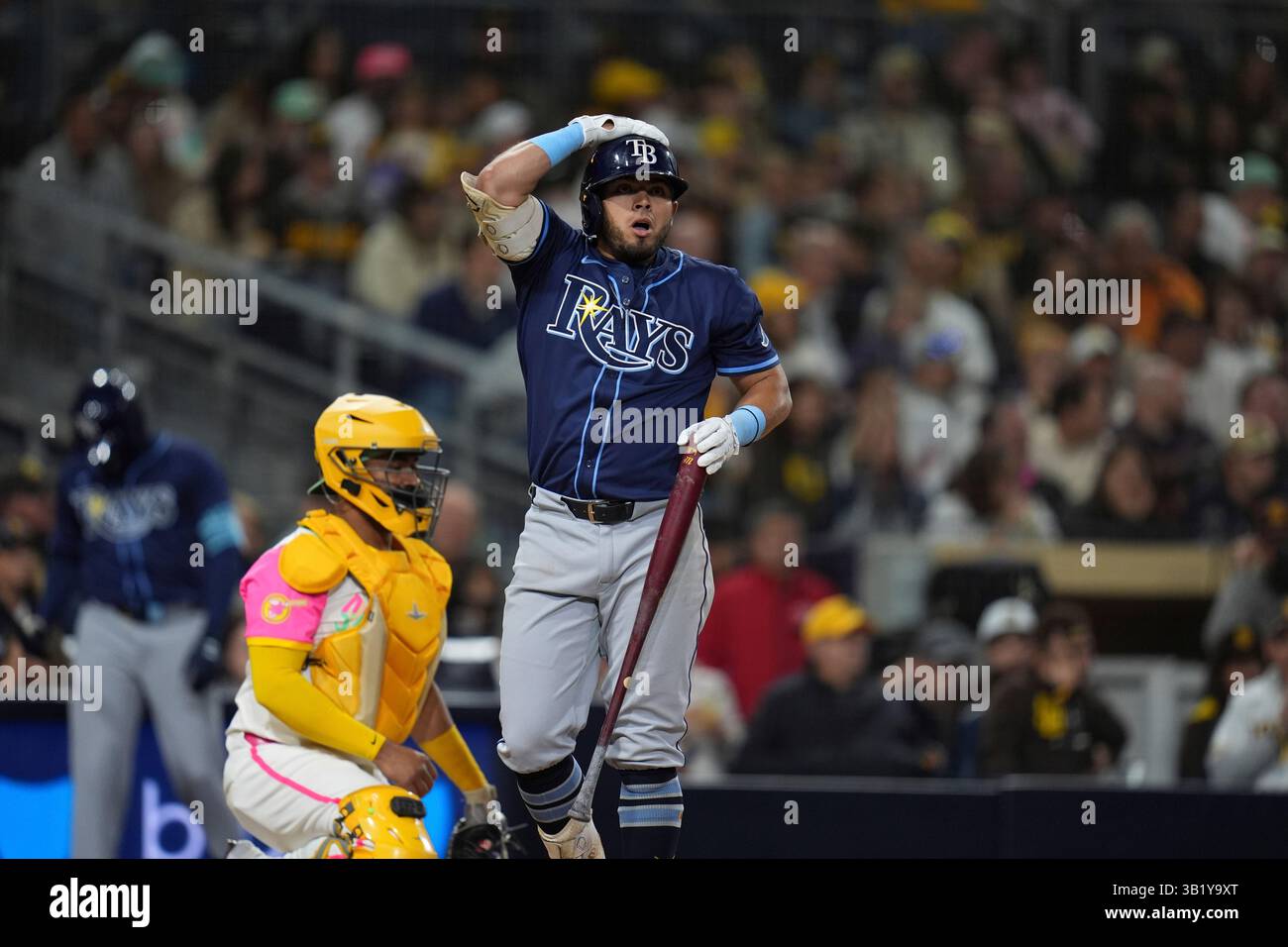 Tampa Bay Rays' Jonathan Aranda batting during the eighth inning of a ...
