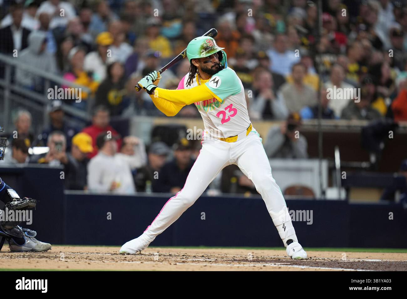 San Diego Padres' Fernando Tatis Jr. batting during the fourth inning ...