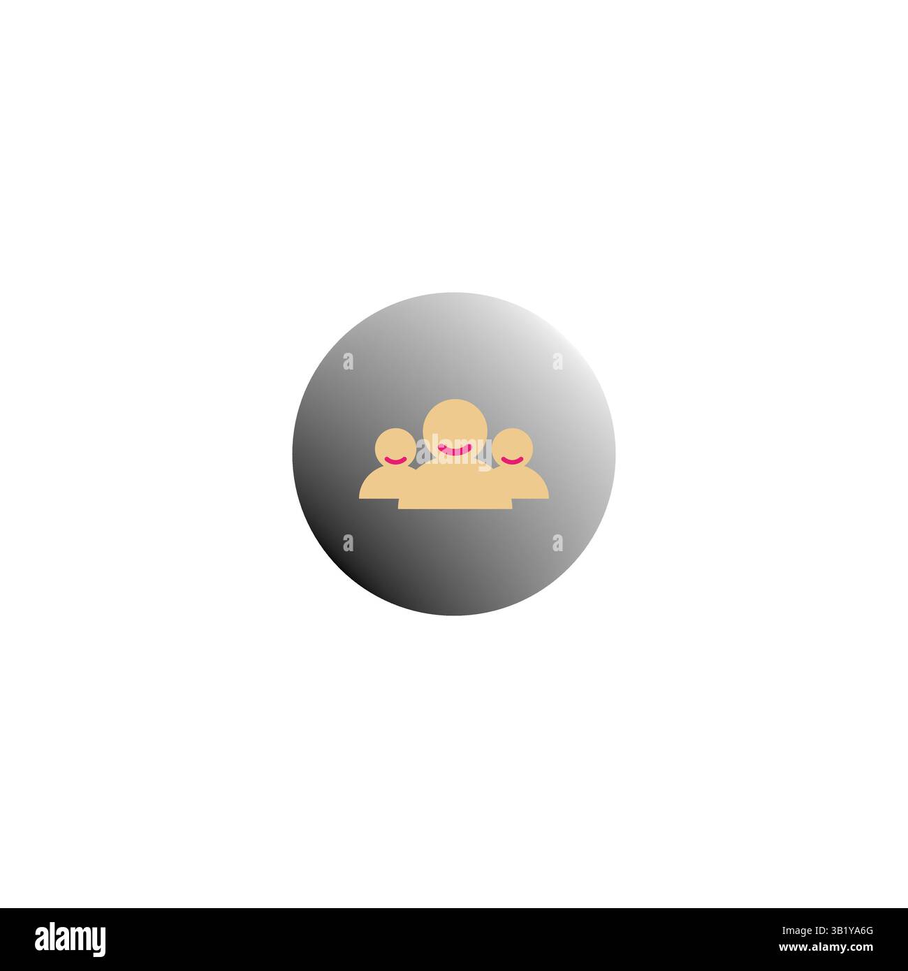 Group icon. People avatar shape. Smiling face figure. Vector community ...