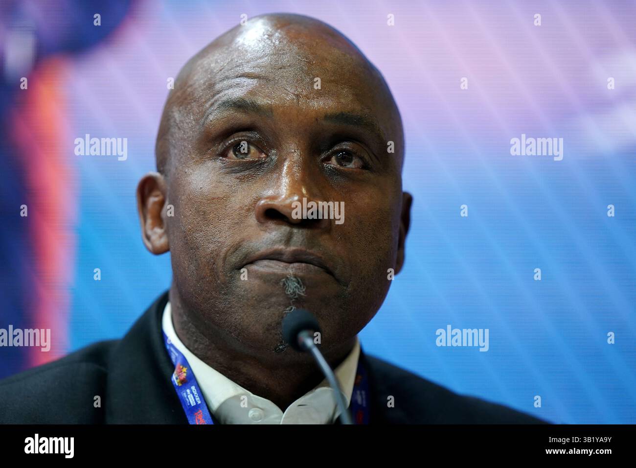 Nigel Benn during a press conference after the middleweight bout ...
