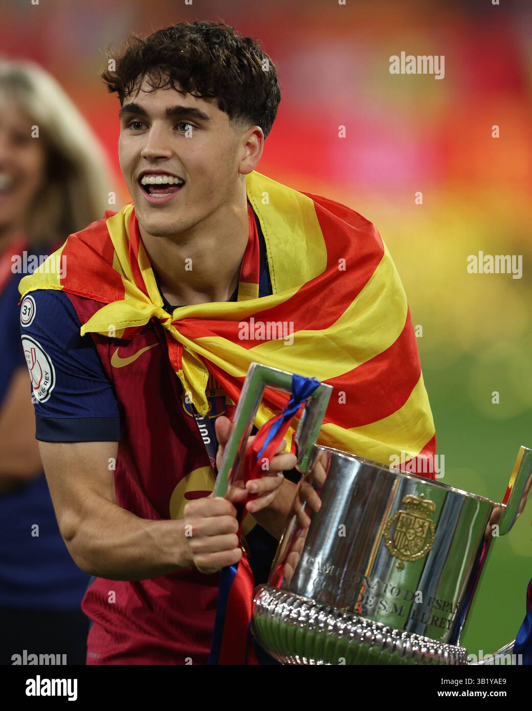 Sevilla, Spain. 27th Apr, 2025. Pau Cubarsi of FC Barcelona during the ...