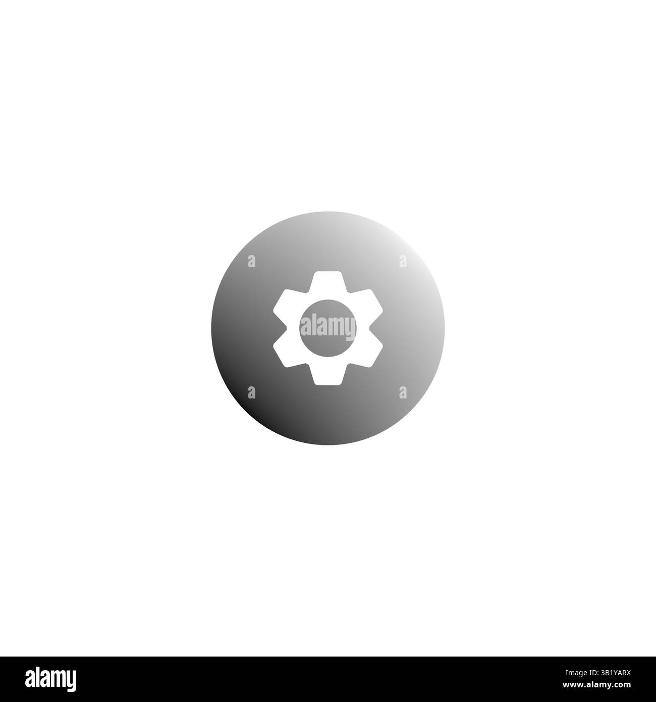 Gear wheel icon. Mechanical part vector. Round gradient shape ...