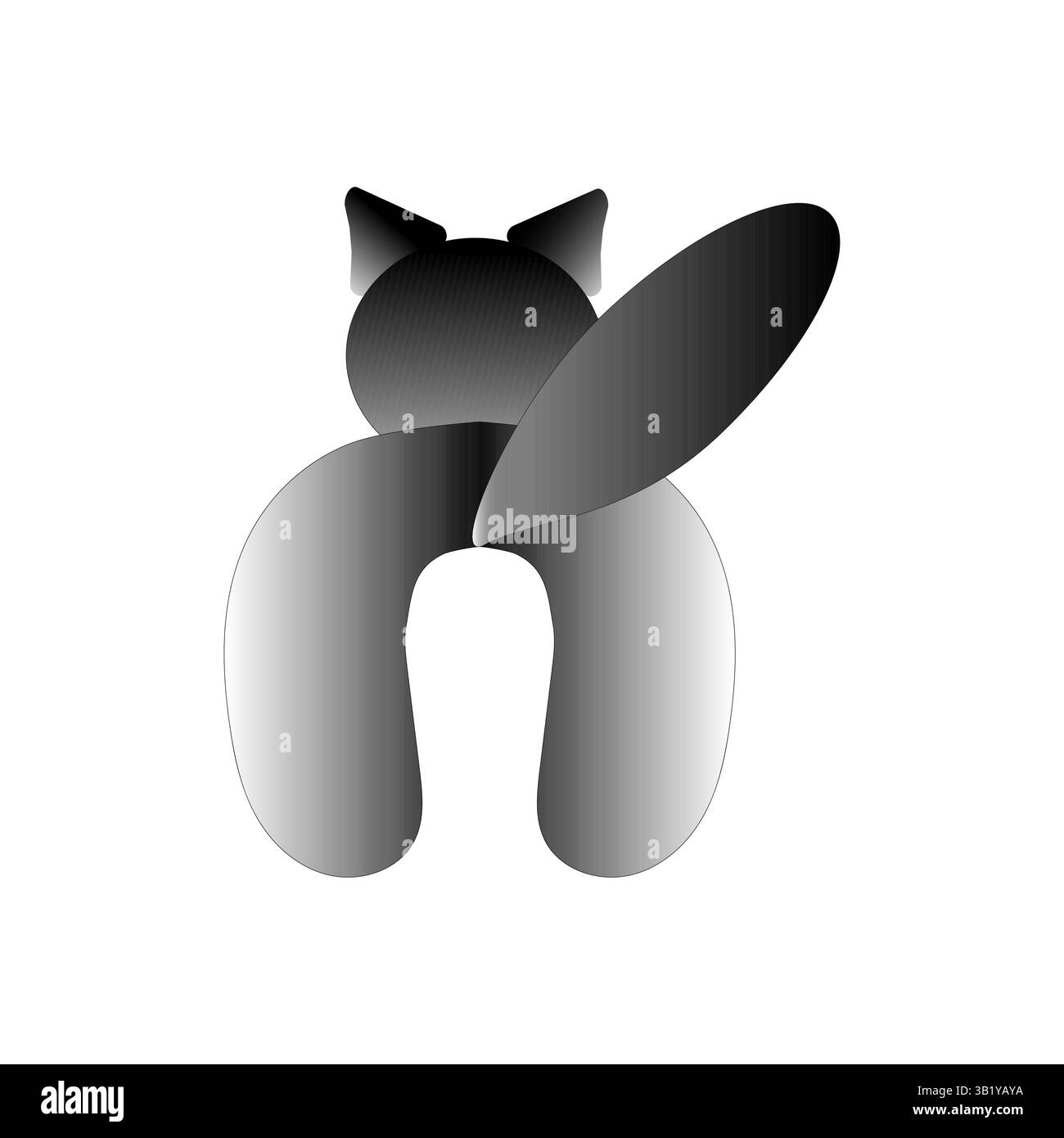 Black cat shape. Silhouette animal icon. Feline vector figure. Rear ...