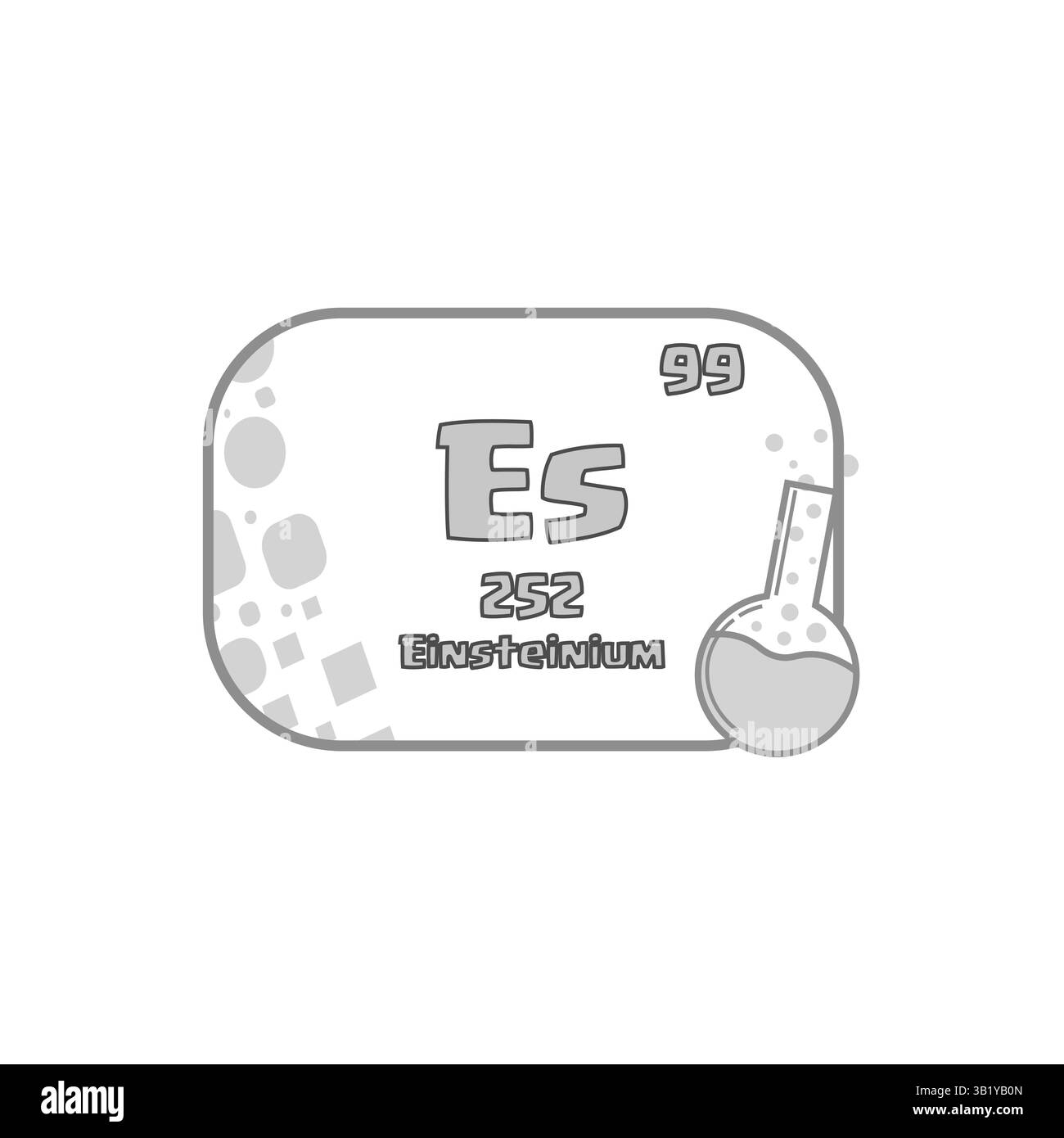 Einsteinium symbol block. Es number ninety nine. Vector atomic element ...
