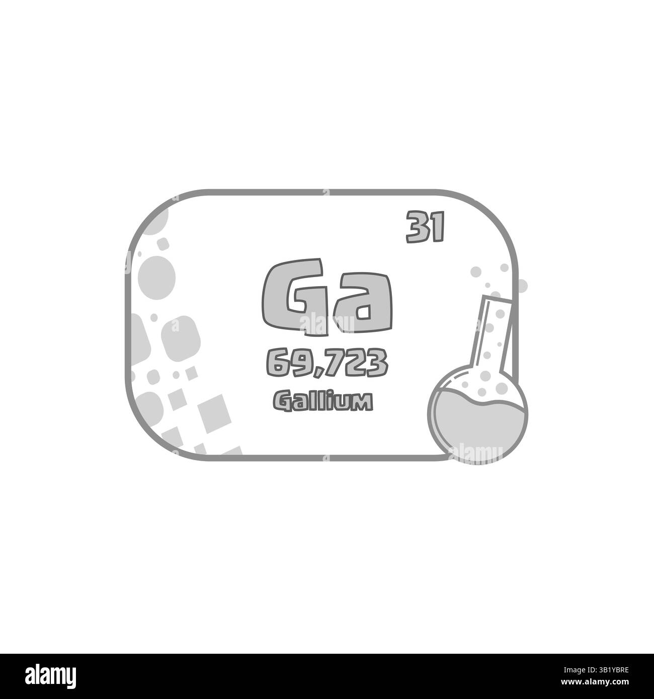 Gallium atomic card. Ga periodic square. Element vector icon. Science ...