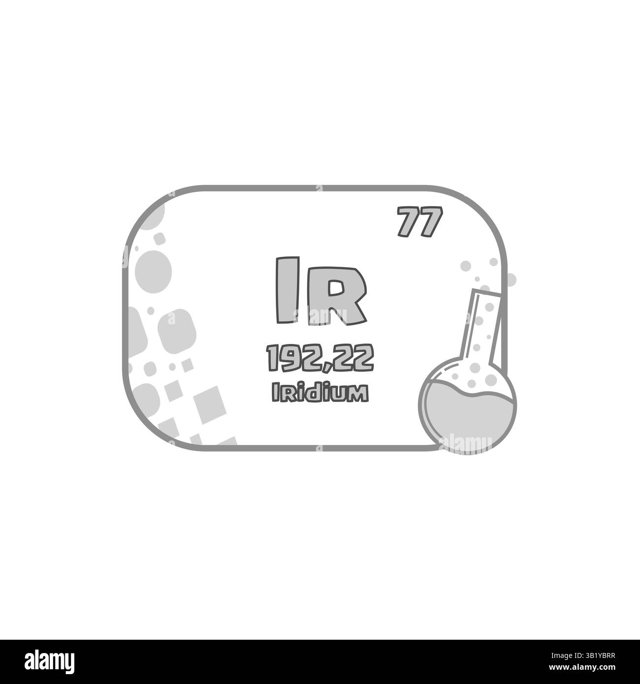 Iridium chemical card. Ir periodic symbol. Science vector object ...