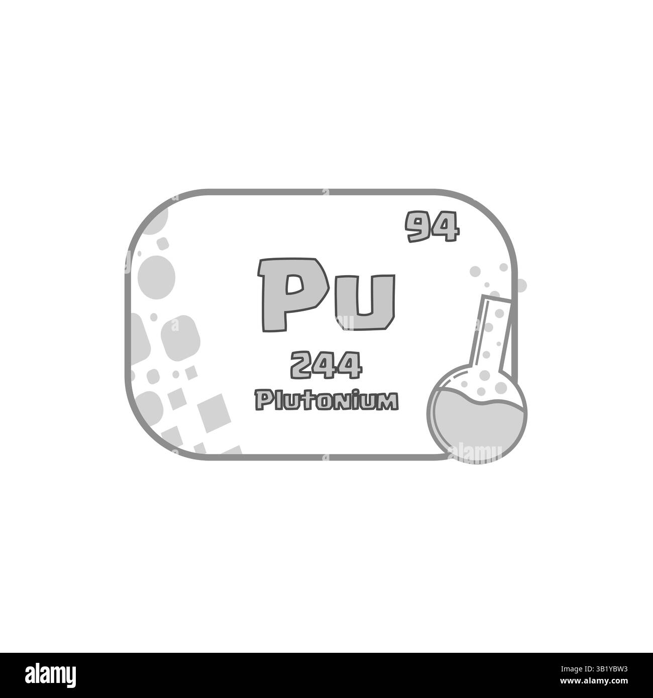 Plutonium element symbol with atomic number ninety four. Vector ...