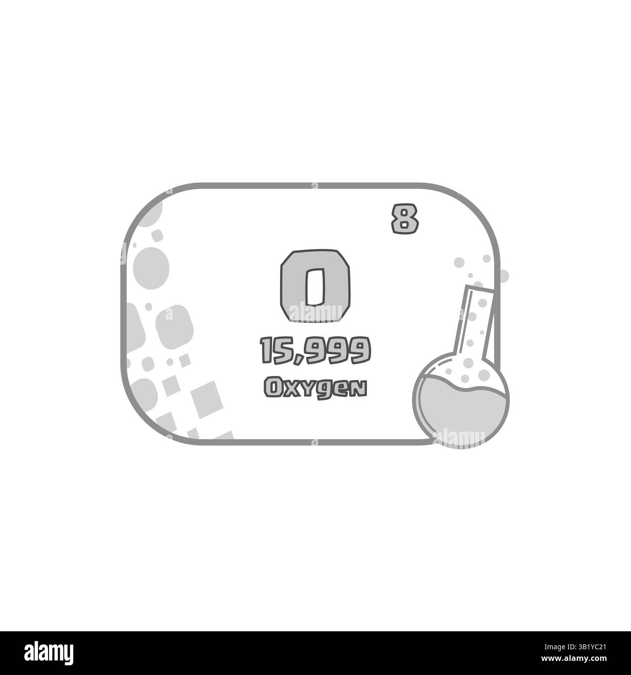 Oxygen element symbol. Atomic number eight. Vector periodic icon ...