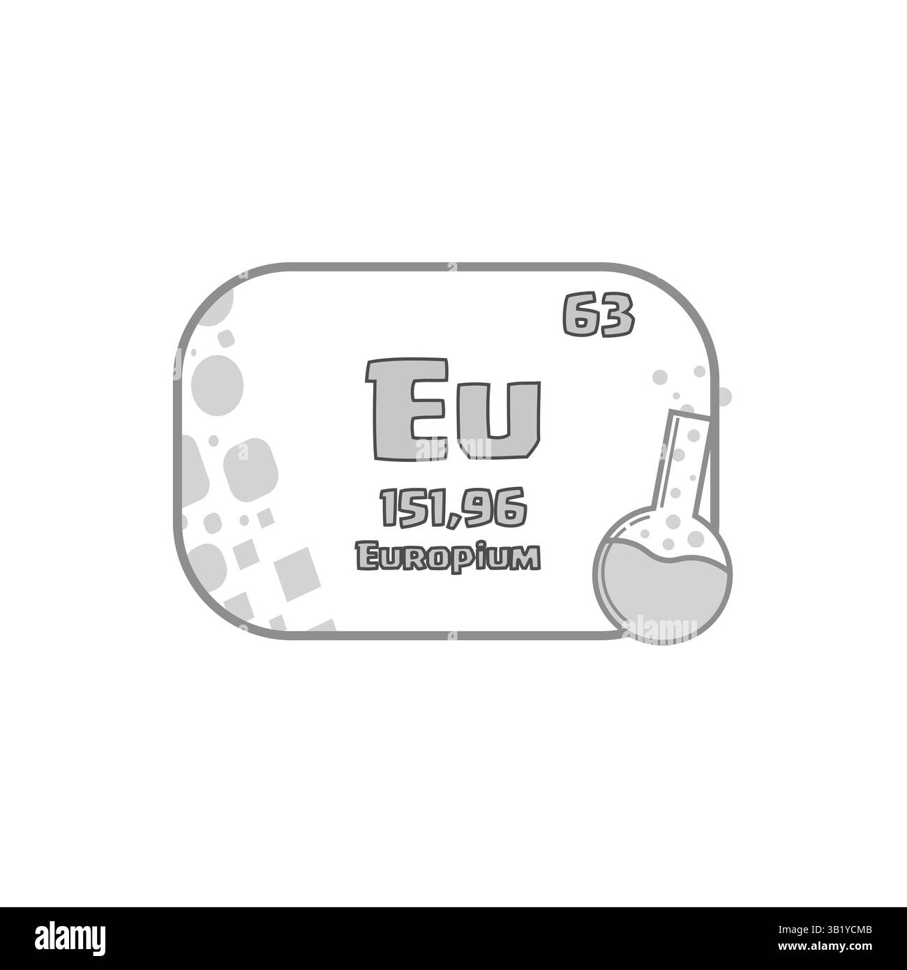 Europium element symbol. Number sixty three detail. Vector chemistry ...