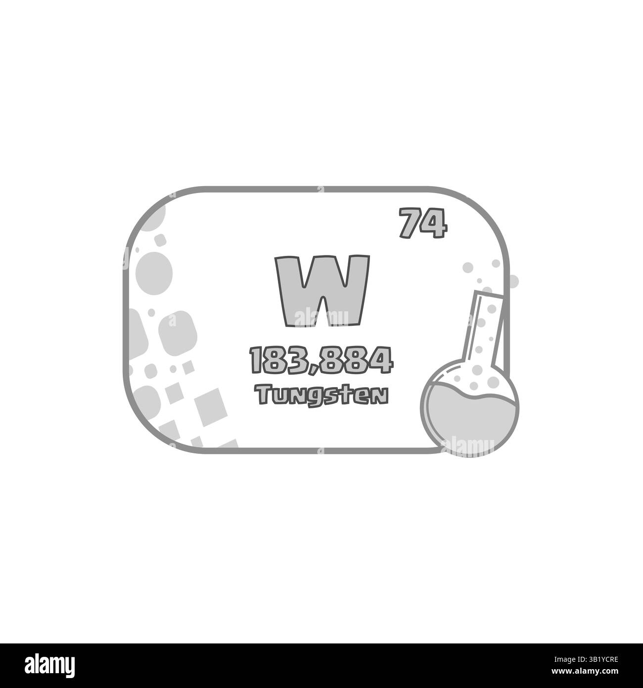 Tungsten atomic card. W number seventy four. Chemistry periodic block ...