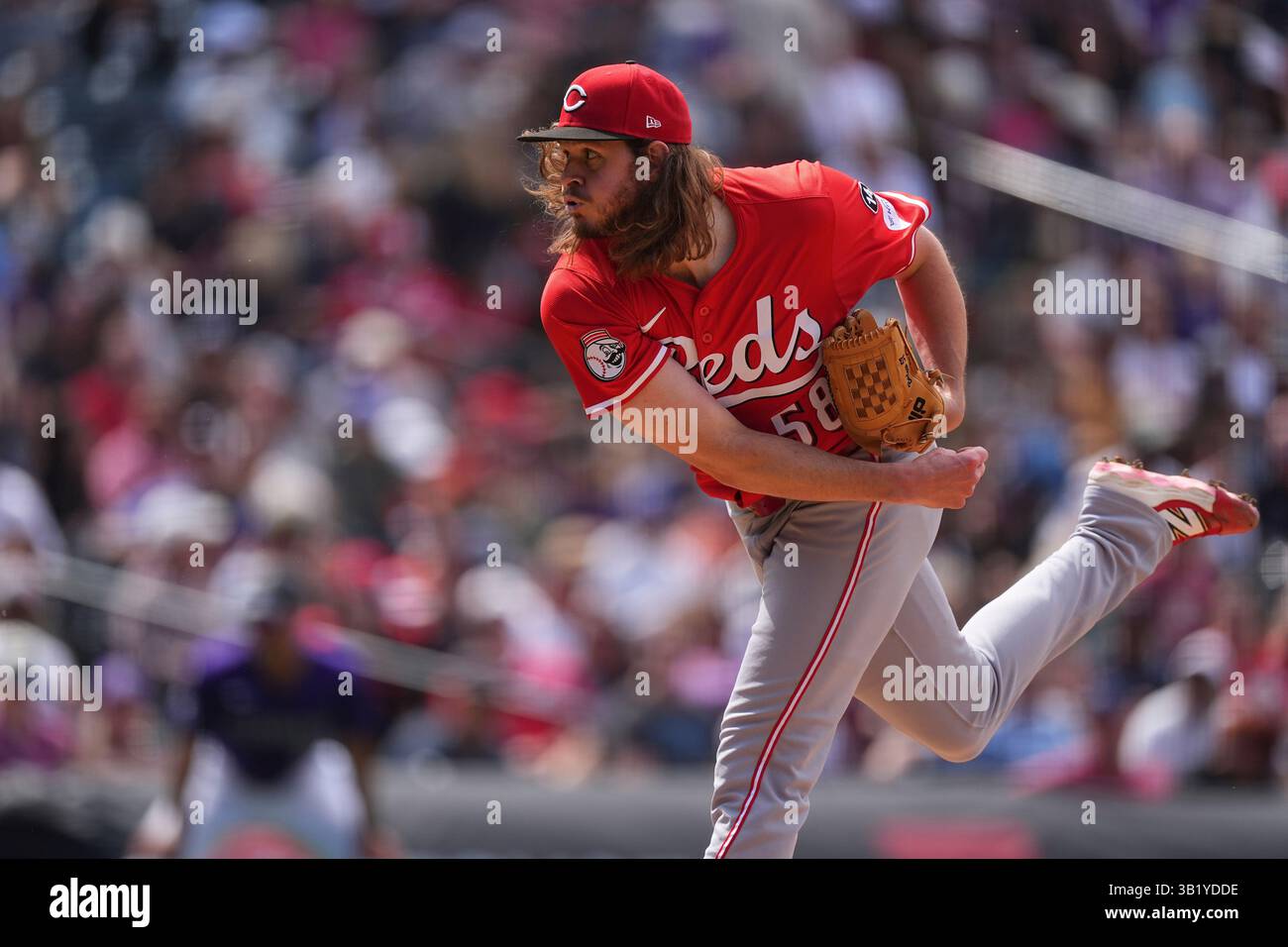 Cincinnati Reds relief pitcher Scott Barlow (58) in the seventh inning ...