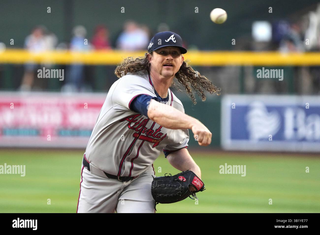 Atlanta Braves pitcher Grant Holmes (66) in the first inning during a ...