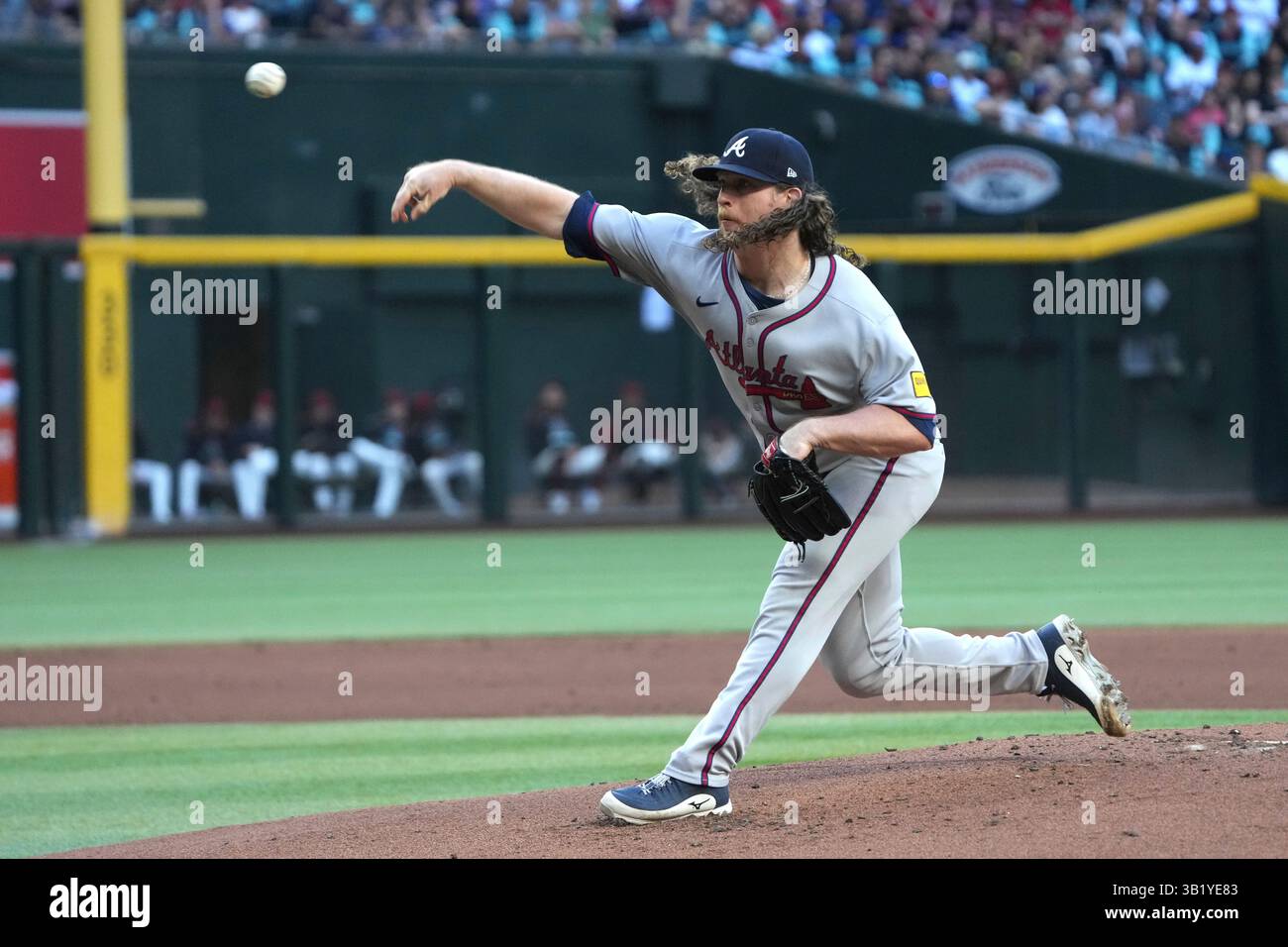 Atlanta Braves pitcher Grant Holmes (66) in the first inning during a ...
