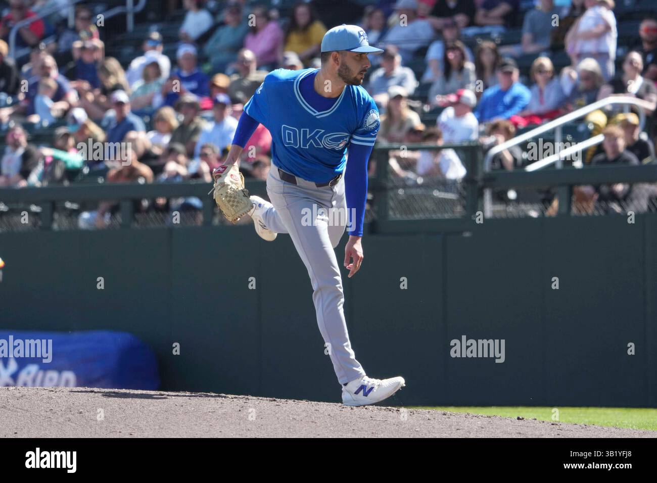 APRIL 26 2025: Oklahoma City pitcher Joe Jacques (34) throws a pitch ...
