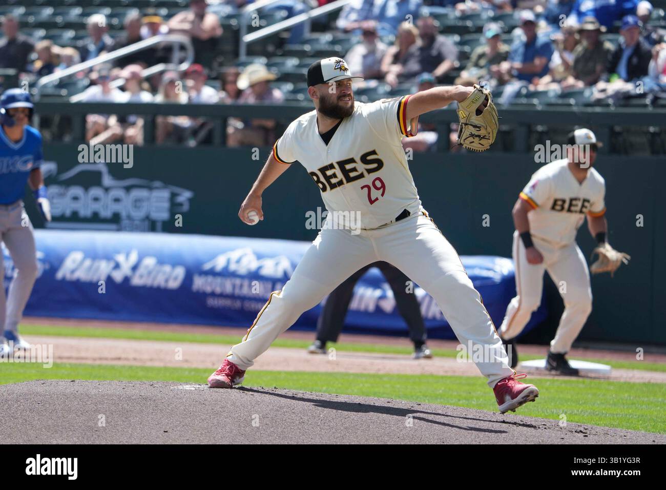 APRIL 26 2025: Salt Lake pitcher Chase Silseth (29) throws a pitch ...