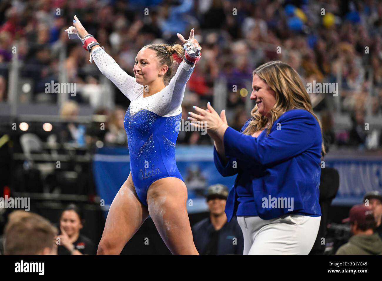 April 17, 2025, Fort Worth, US: KATELYN ROSEN from UCLA competes on the ...