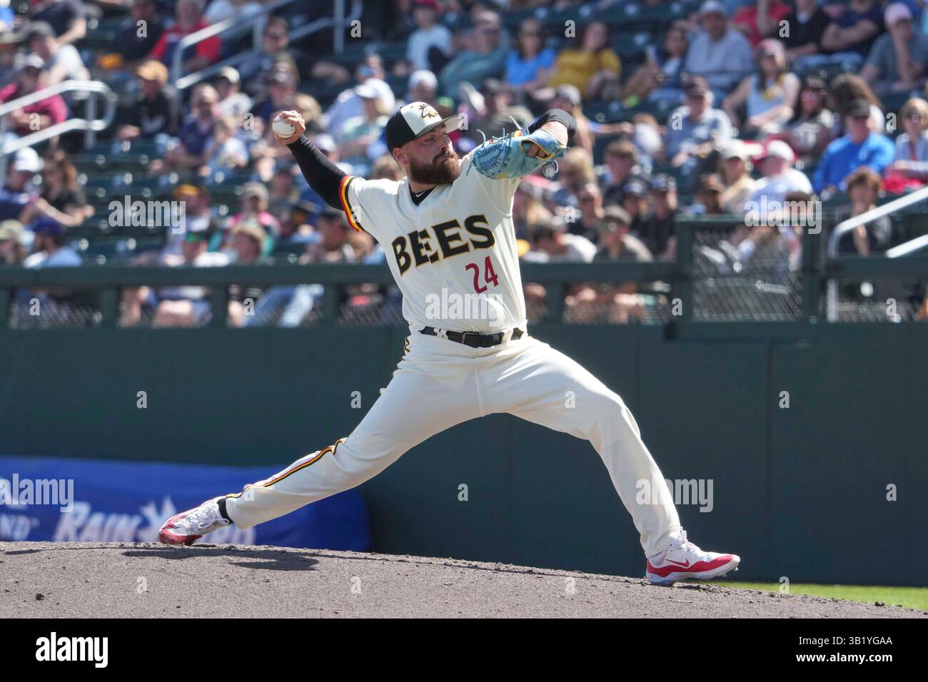 APRIL 26 2025: Salt Lake pitcher Kenyon Yovan (24) throws a pitch ...
