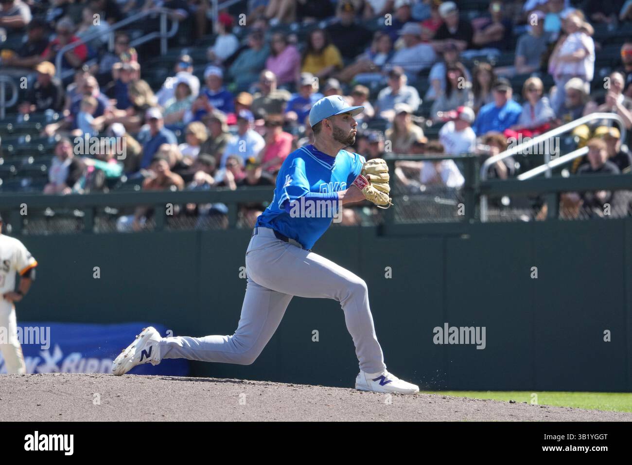 Salt Lake UT, USA. 26th Apr, 2025. Oklahoma City pitcher Joe Jacques ...