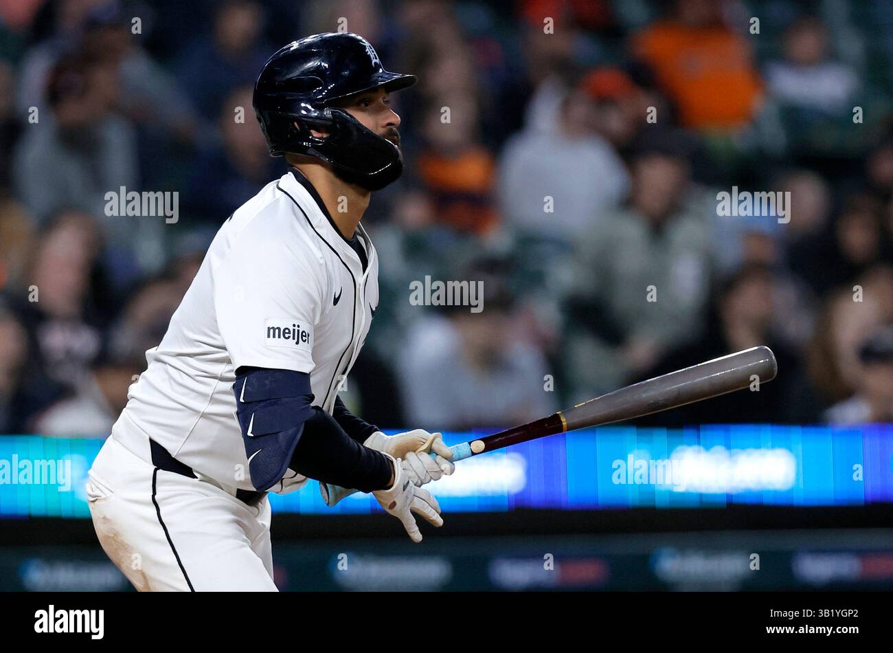 Detroit Tigers' Riley Greene lines out in the seventh inning during the ...