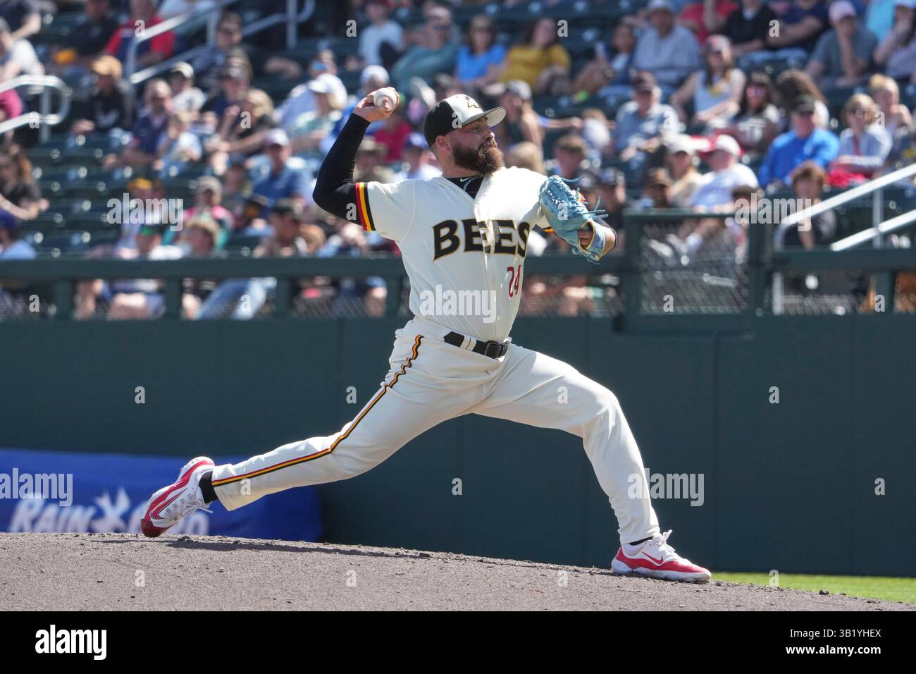 APRIL 26 2025: Salt Lake pitcher Kenyon Yovan (24) throws a pitch ...