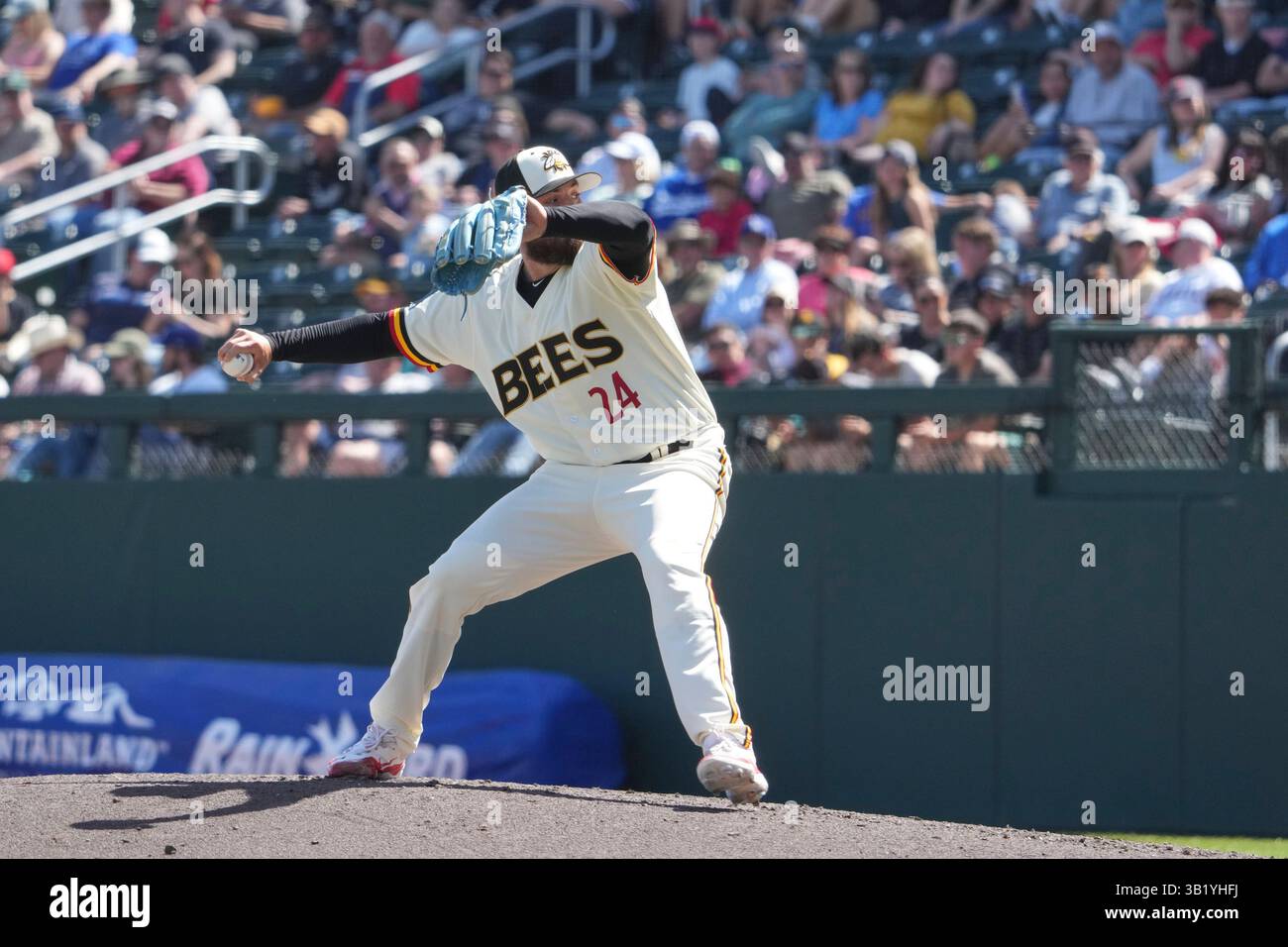 APRIL 26 2025: Salt Lake pitcher Kenyon Yovan (24) throws a pitch ...
