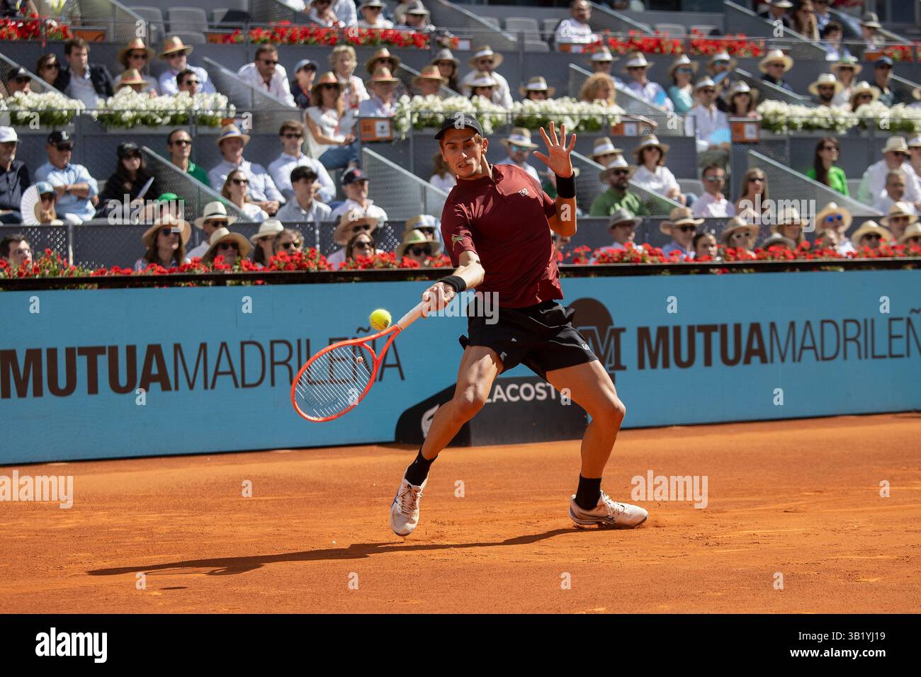 Madrid, Spain. 26th Apr, 2025. Italian Matteo Arnaldi plays against ...