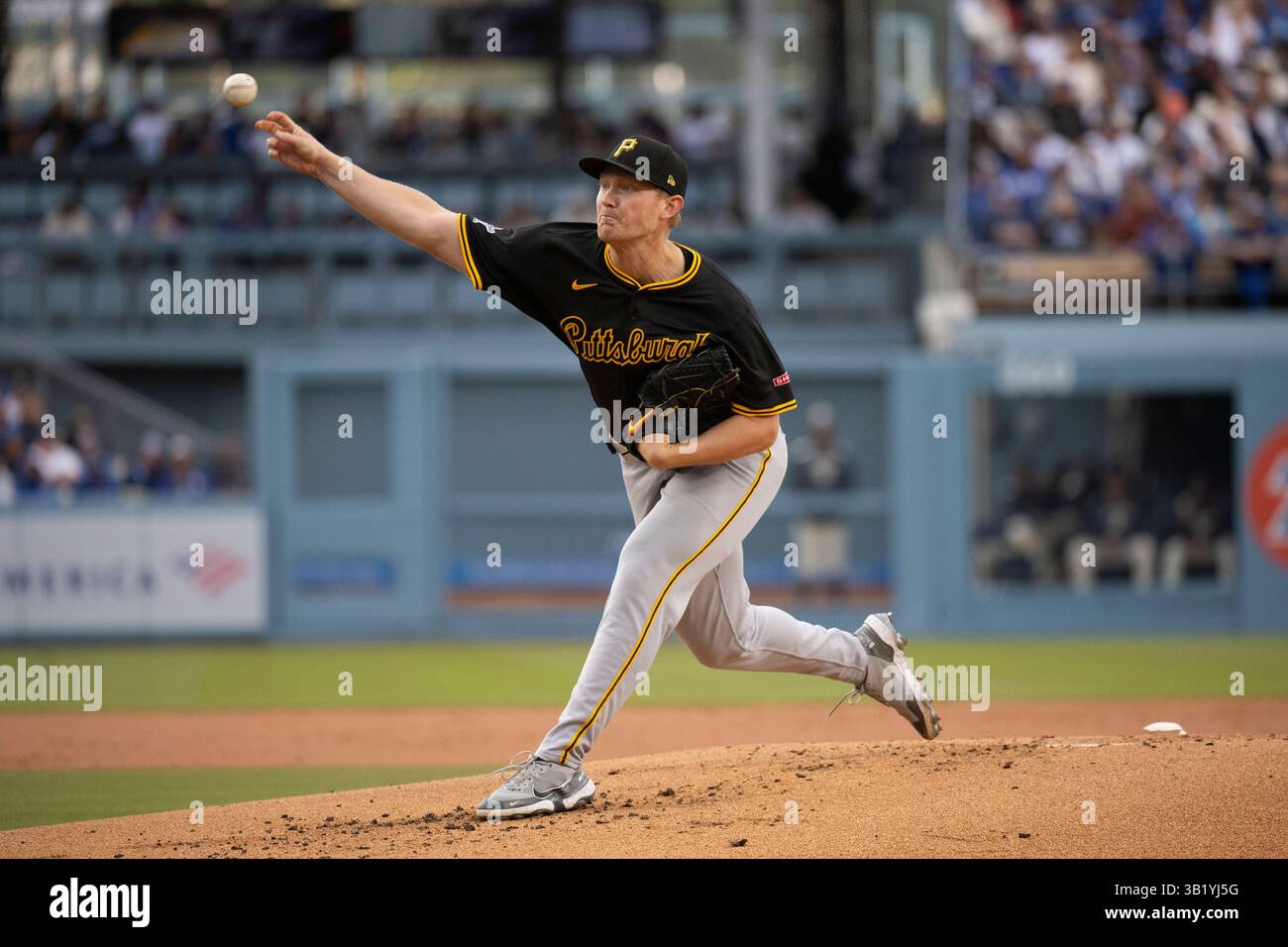 Pittsburgh Pirates starting pitcher Mitch Keller delivers during the ...
