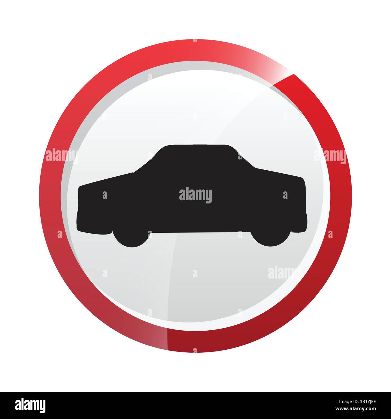 No Entry for Cars Traffic Sign Icon – Red Circle Road Safety Warning ...