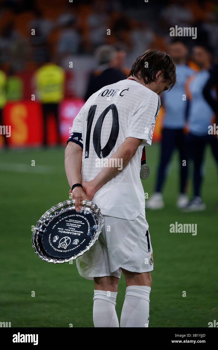 SEVILLE, SPAIN - APRIL 26, 2025: Luka Modric at the celebration of FC Barcelona's Copa del Rey ...