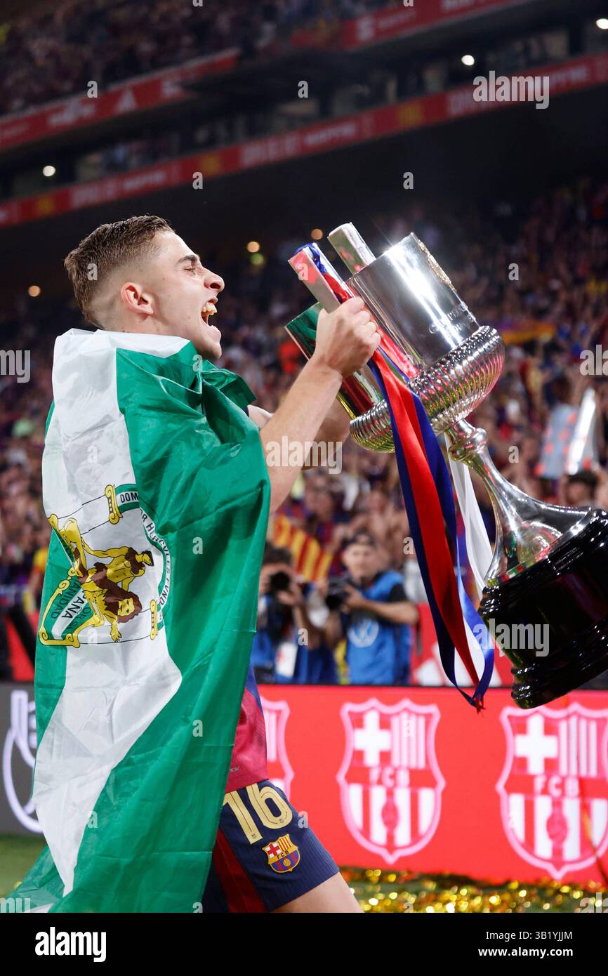 SEVILLE, SPAIN - APRIL 26, 2025: Fermin Lopez at the celebration of FC ...