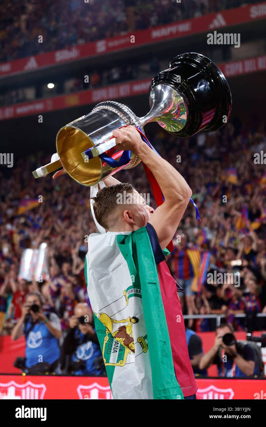 SEVILLE, SPAIN - APRIL 26, 2025: Fermin Lopez at the celebration of FC ...