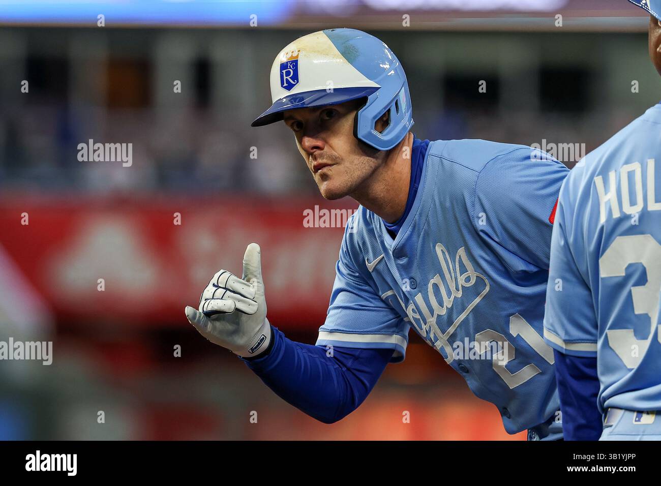Kansas City, MO, USA. 26th Apr, 2025. Kansas City Royals left fielder ...