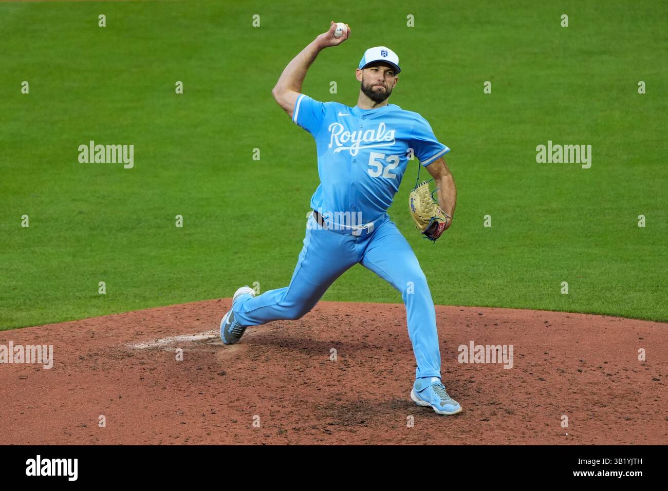 Kansas City Royals starting pitcher Michael Wacha throws during the ...