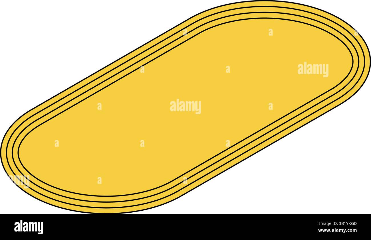 Isometric illustration of a simple line drawing of a track (400 meters ...