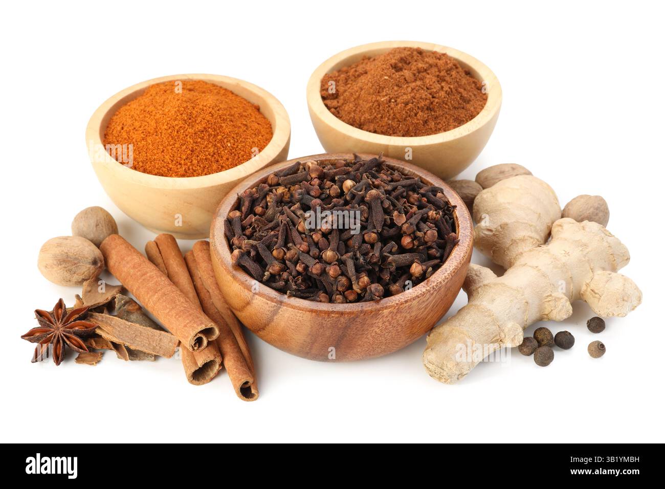 Many different aromatic spices isolated on white Stock Photo - Alamy
