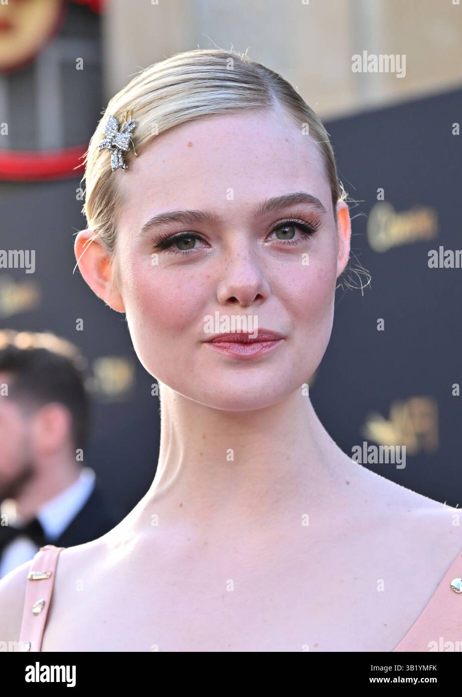 Hollywood, USA. 26th Apr, 2025. Elle Fanning arriving at the 50th AFI ...