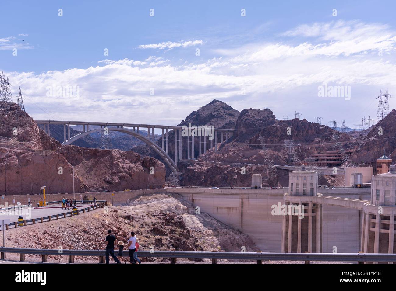 The Hoover Dam is located in Boulder City, Nevada near the border of ...