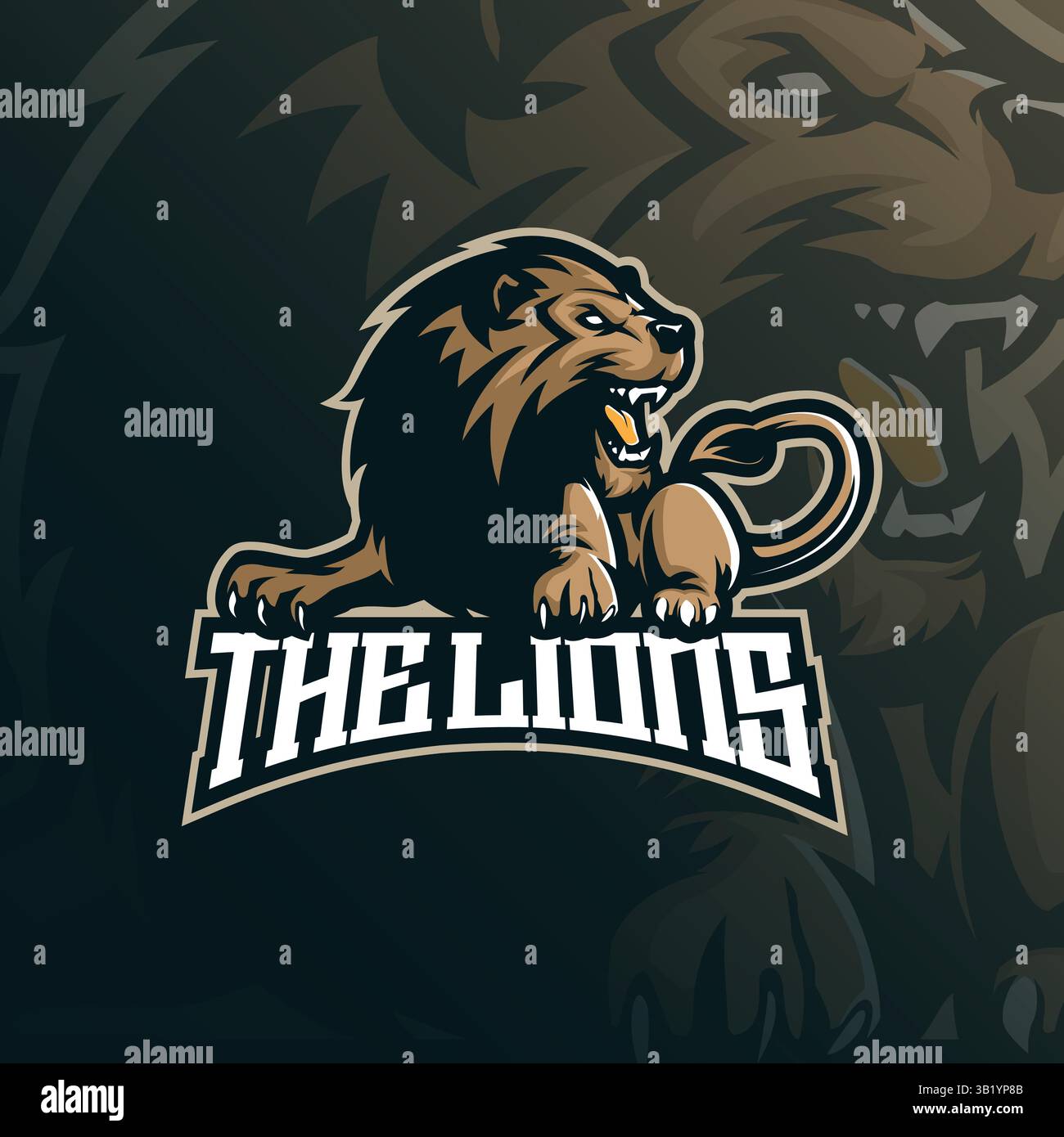Lion mascot logo design vector with modern illustration concept style ...
