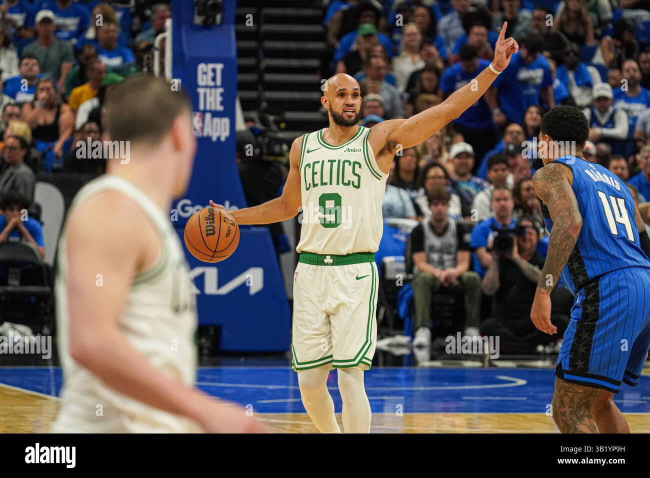 Orlando, Florida, USA, April 25, 2025, Boston Celtics guard Derrick ...