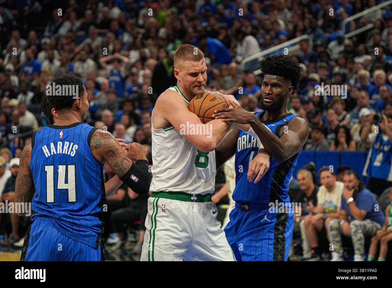 Orlando, Florida, USA, April 25, 2025, Boston Celtics center Kristaps ...