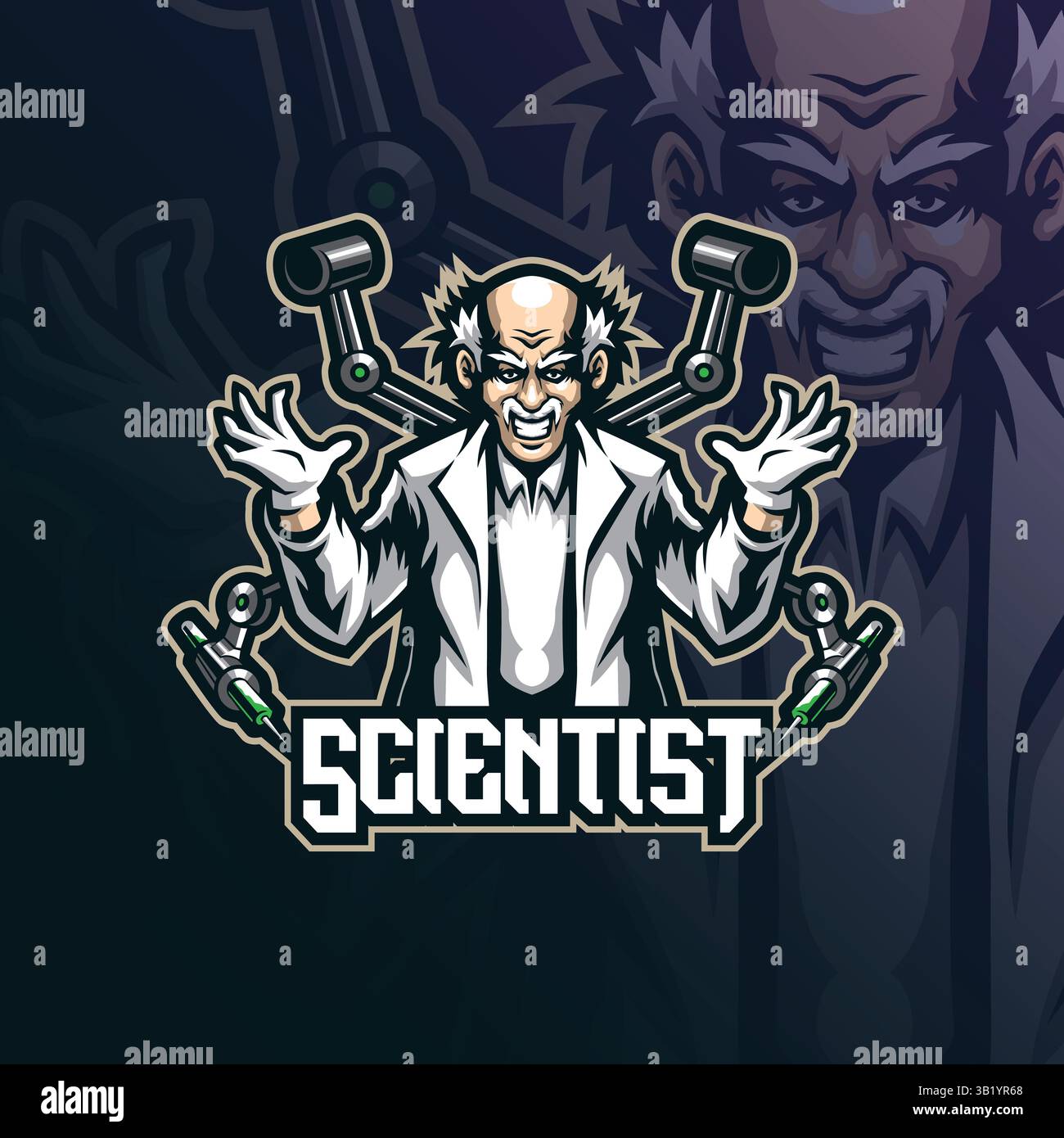 scientist mascot logo design vector with modern illustration concept ...