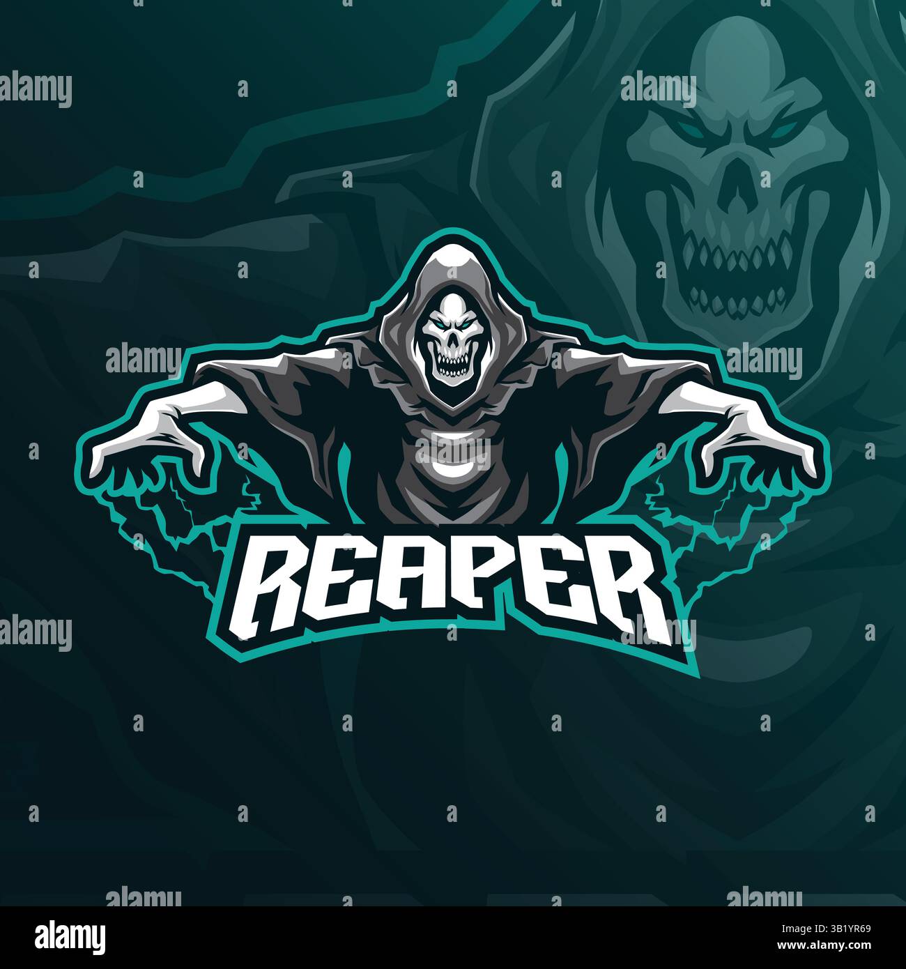 reaper mascot logo design vector with modern illustration concept style ...