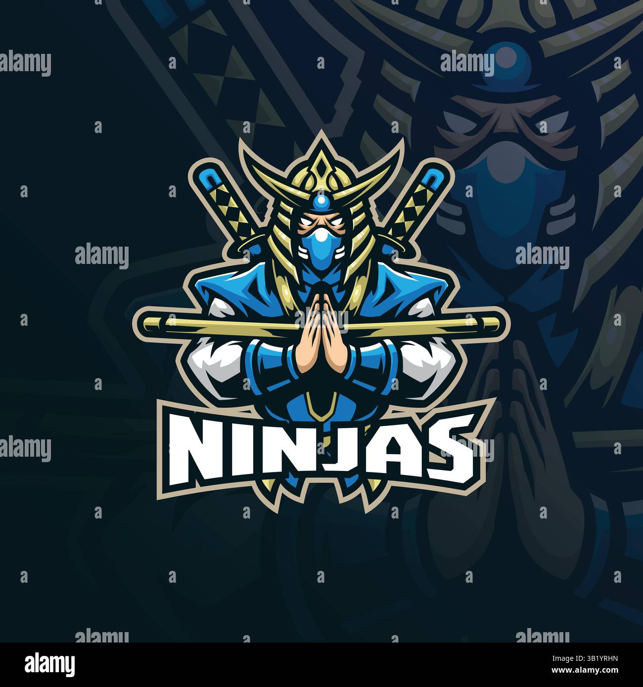 ninja mascot logo design vector with modern illustration concept style ...