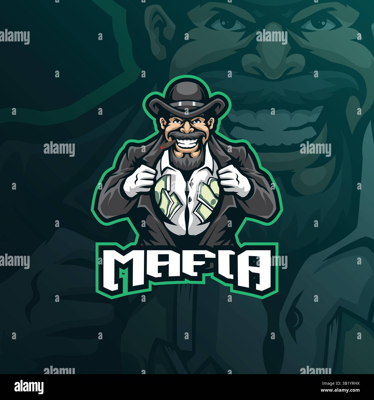 mafia mascot logo design vector with modern illustration concept style ...