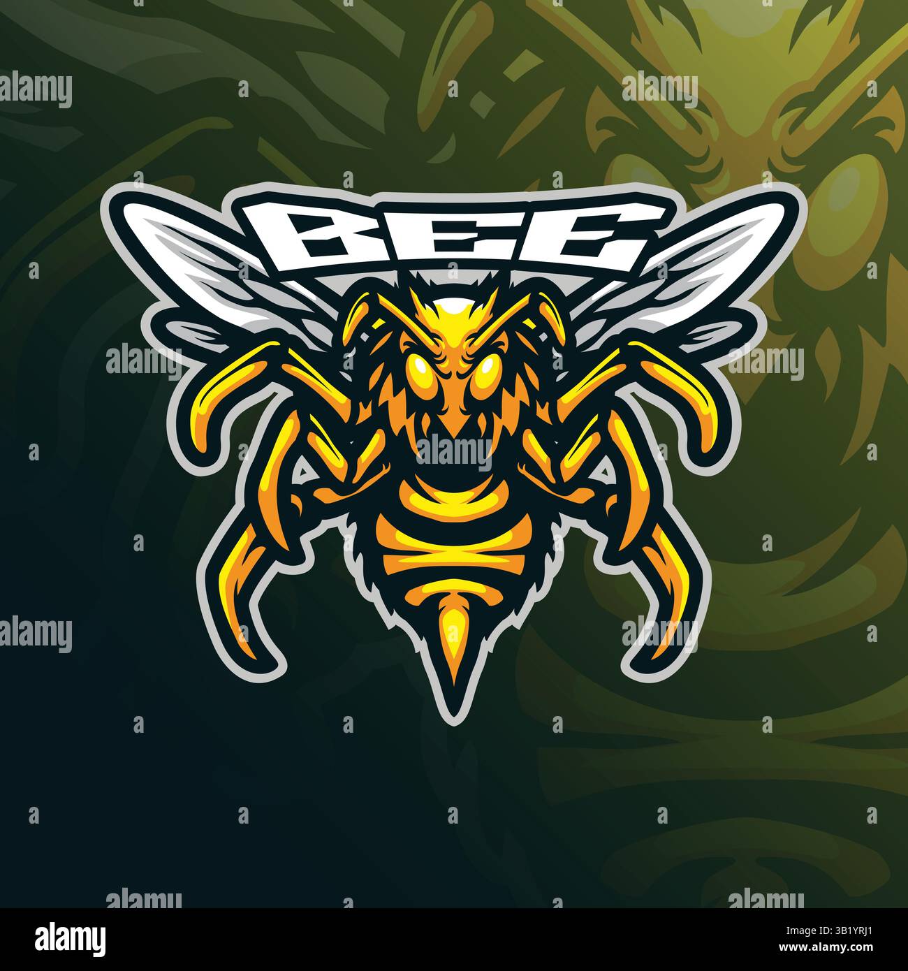 bee mascot logo design vector with modern illustration concept style ...